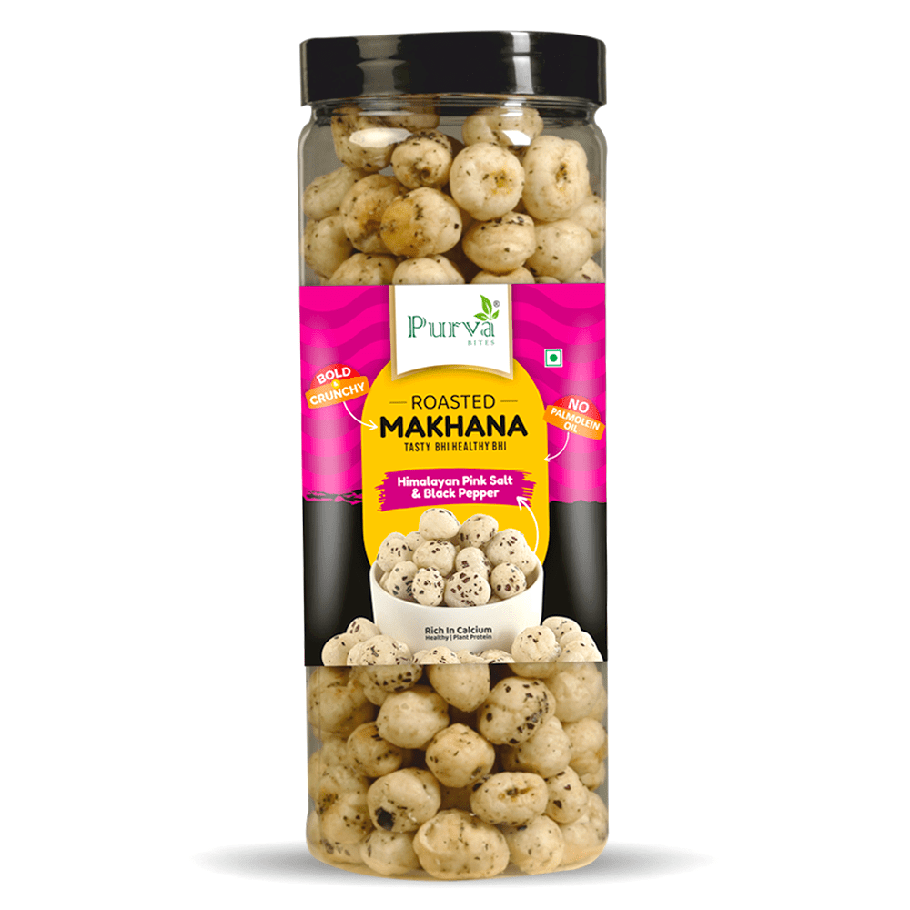 Pink Salt & Pepper Himalayan Makhana (Fox Nut) - 70g Pack – Purva Bites