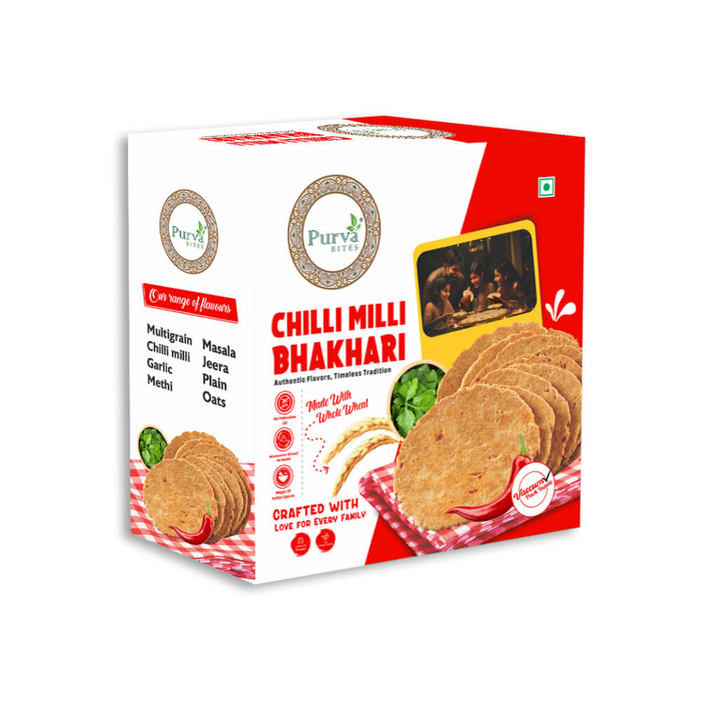 Chilli Milli Roasted Bhakhri (180g) - Order Online Now – Purva Bites