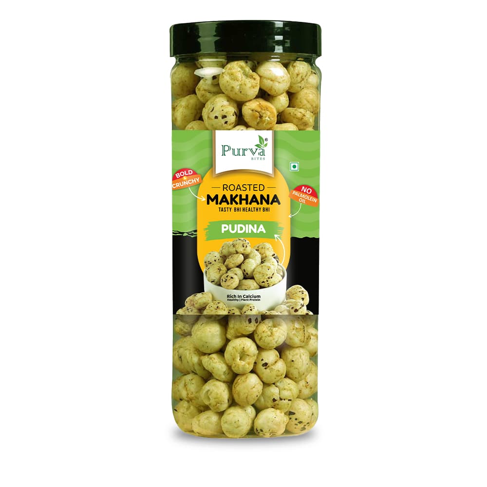 Refreshing Pudina Flavored Roasted Makhana (Fox Nut) - 70gm – Purva Bites